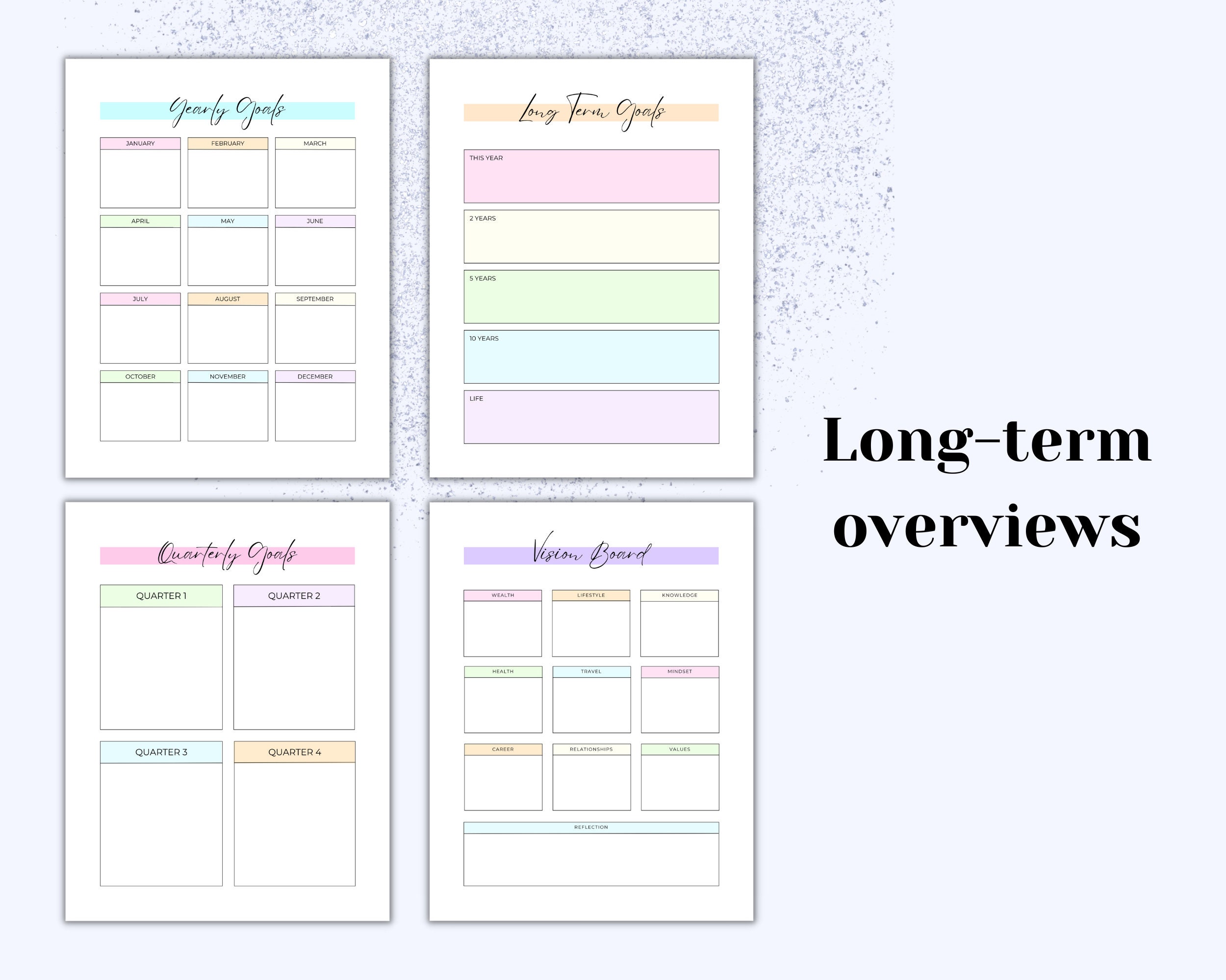 Goal Planner Printable Digital Goal Planner Kit 2024 Goals 2024 Goal ...