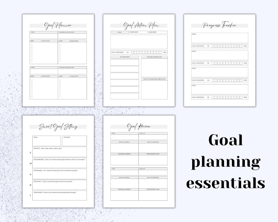 Goal Planner Printable Digital Goal Planner Kit 2024 Goals 2024 Goal ...