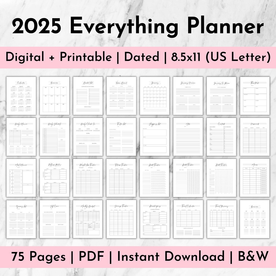 Life Planner 2025 Planner 2025 Digital Planner 2025 Planner Bundle ...