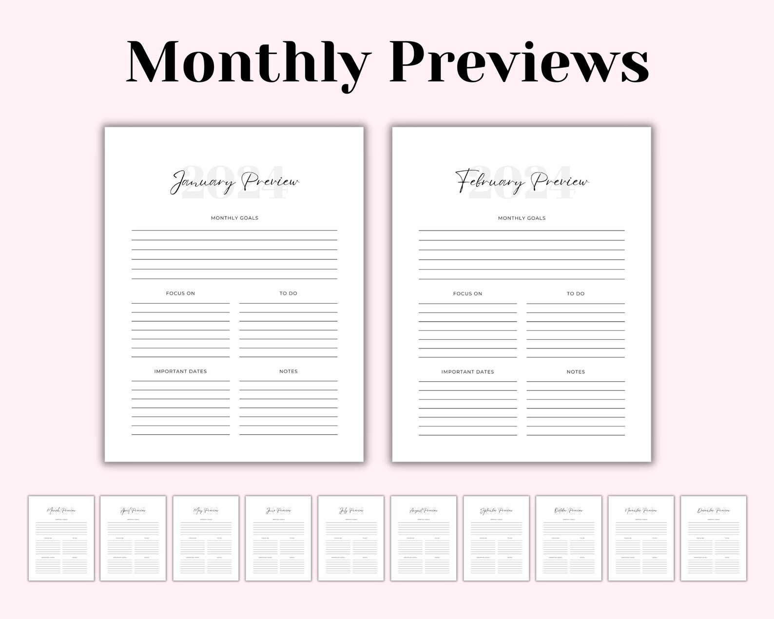 2024 Monthly Planner 2024 Monthly Calendar 2024 Calendar 2024 Planner ...