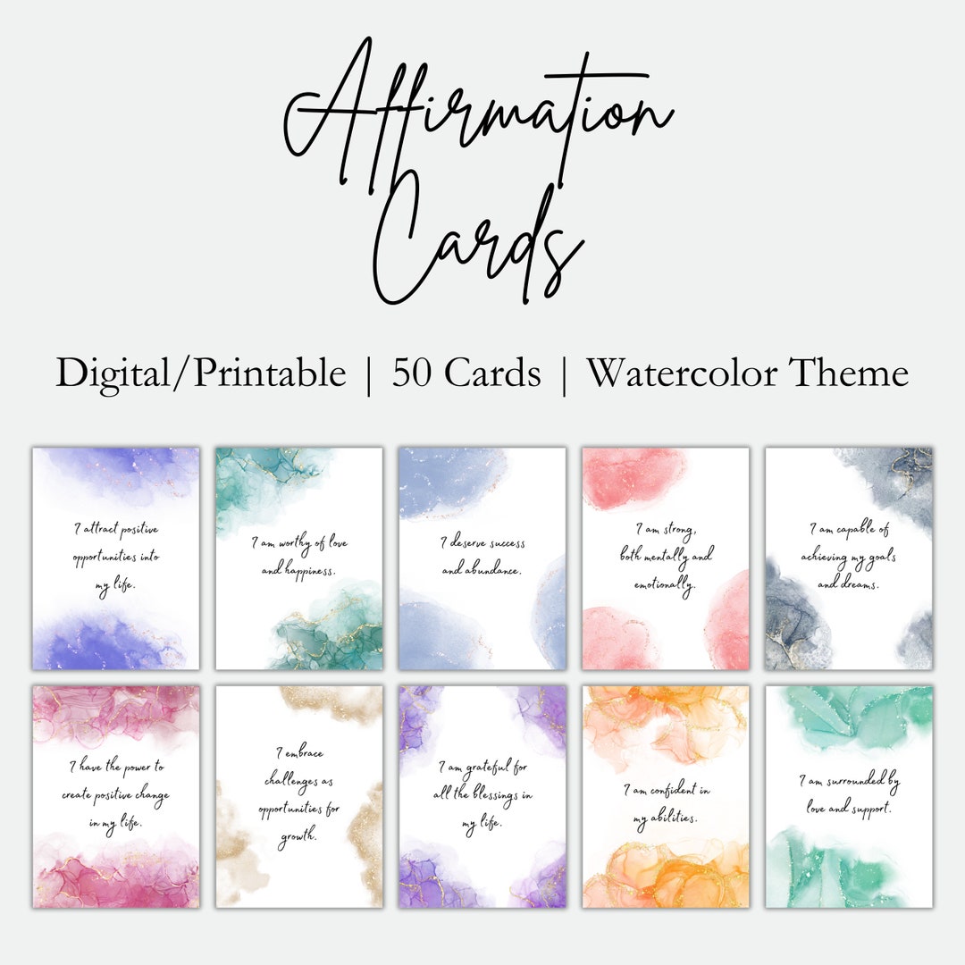 Affirmation Cards Printable Positive Affirmation Cards Deck Daily ...