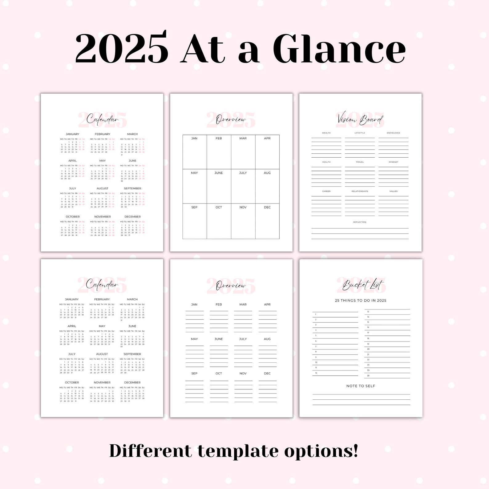 2025 Pink Planner Pink 2025 Digital Planner 2025 Planner Bundle Dated ...
