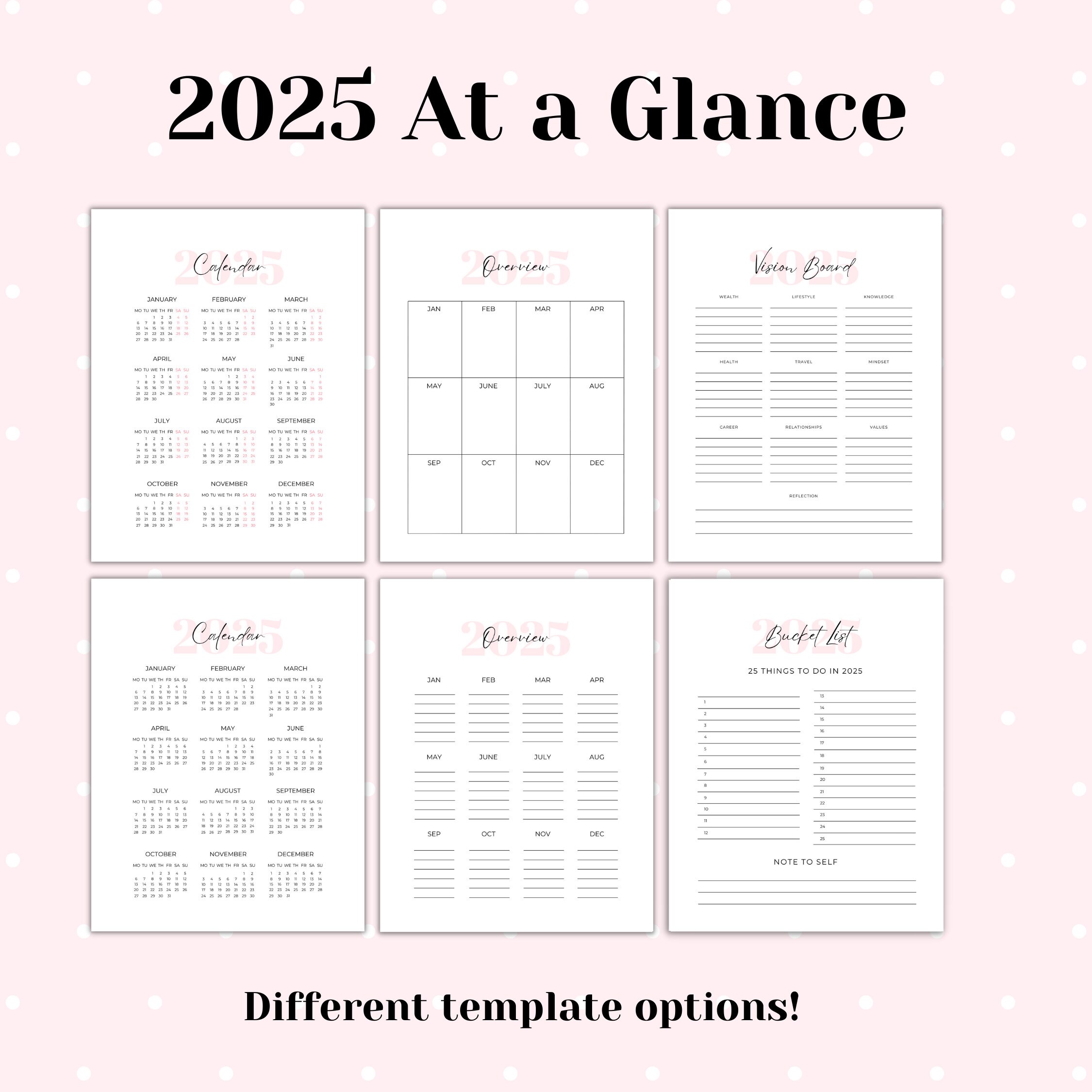 2025 Pink Planner Pink 2025 Digital Planner 2025 Planner Bundle Dated ...