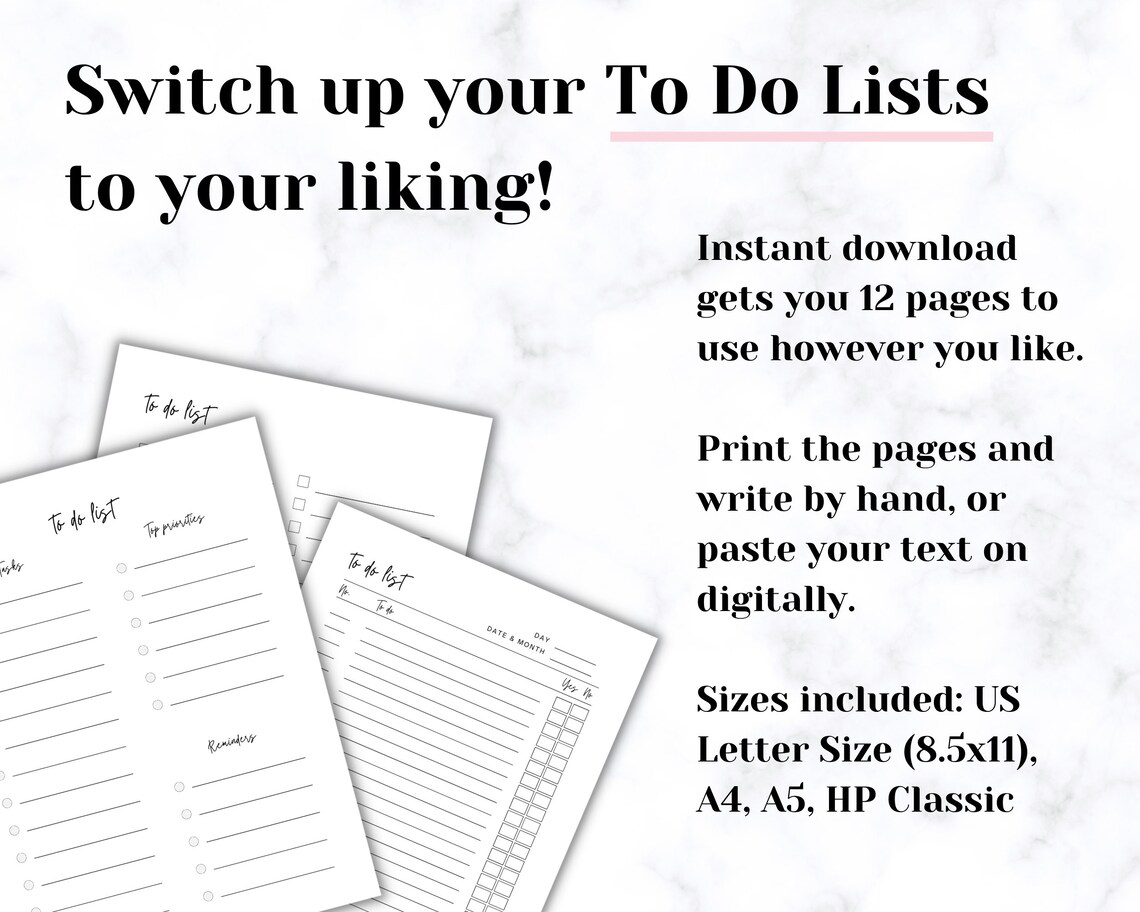 To Do List Bundle to Do List Printable to Do List Digital to Do List ...