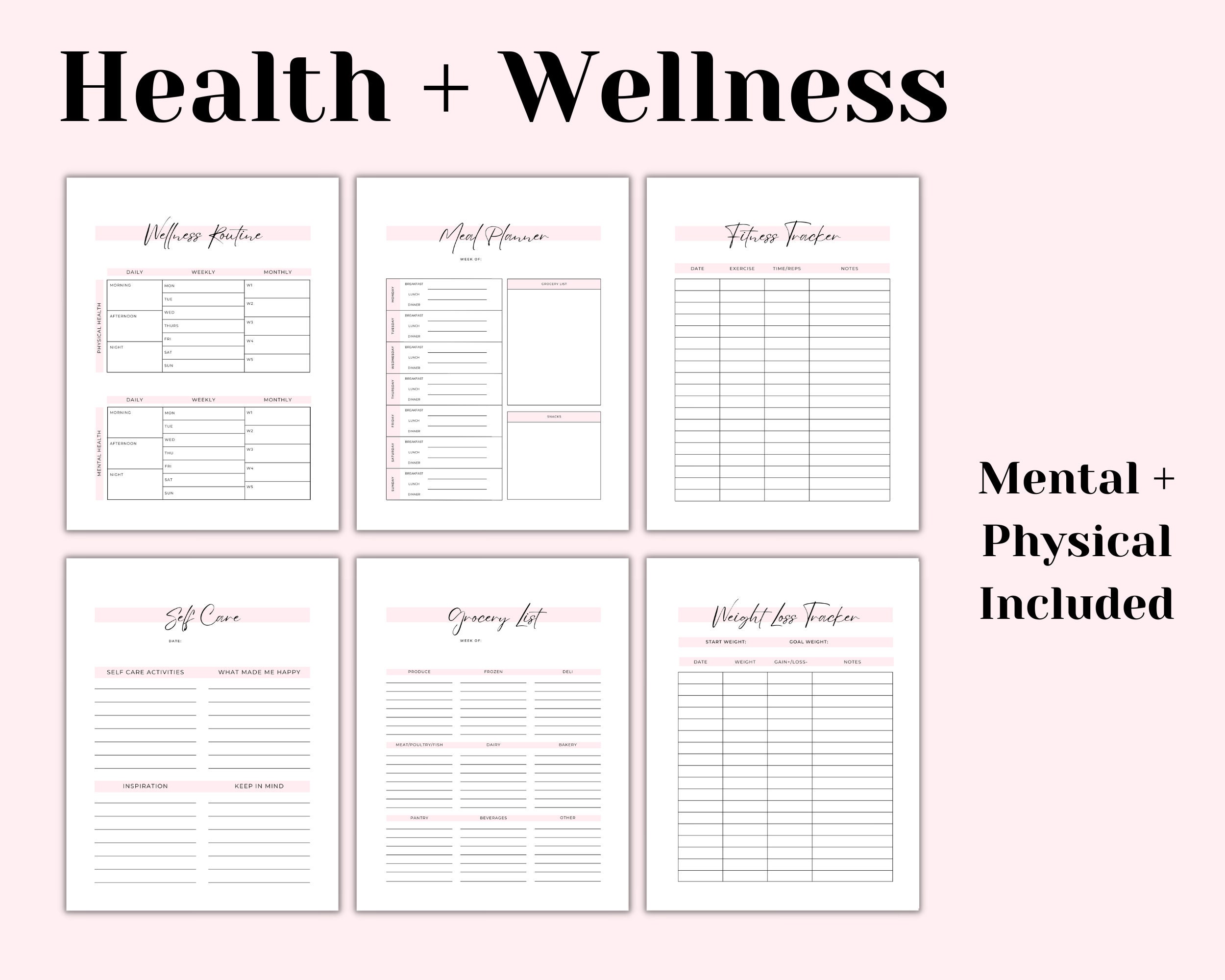 Pink Planner Printable Pink Digital Planner Printable Life Planner ...