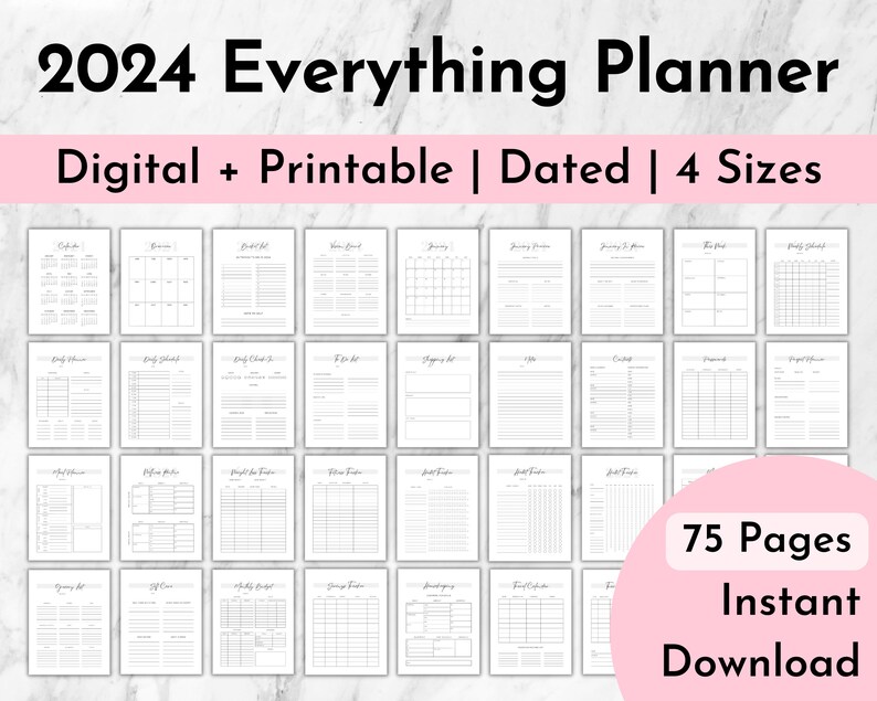 Life Planner 2024 Planner 2024 Digital Planner 2024 Planner Bundle ...