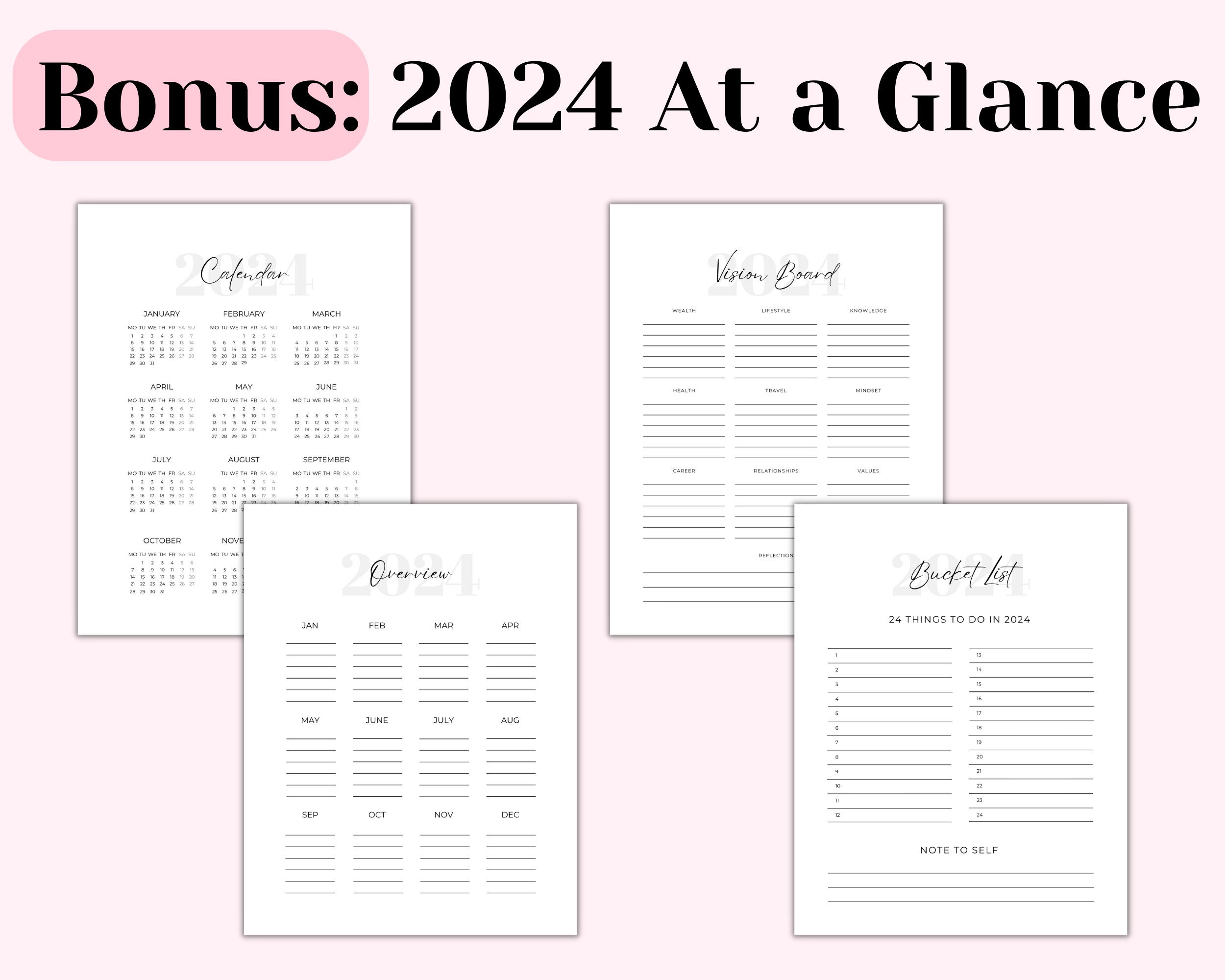 2024 Monthly Planner 2024 Monthly Calendar 2024 Calendar 2024 Planner ...