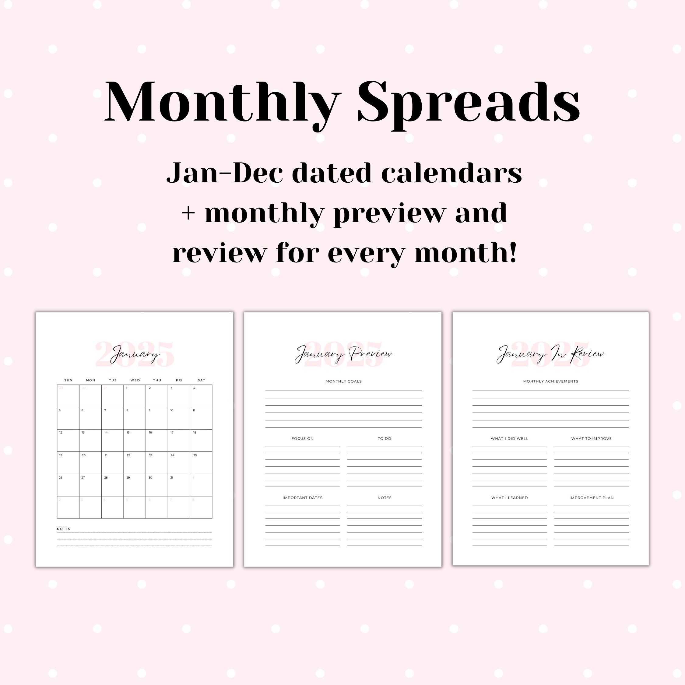 2025 Pink Planner Pink 2025 Digital Planner 2025 Planner Bundle Dated ...