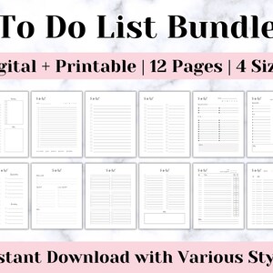 To Do List Bundle to Do List Printable to Do List Digital to Do List ...