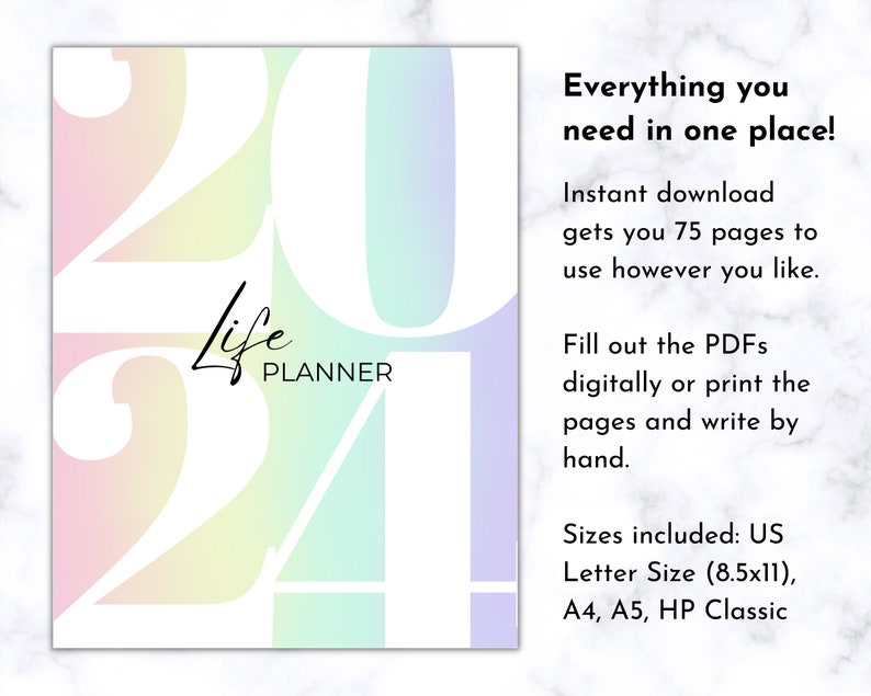 2024 Planner 2024 Digital Planner 2024 Planner Bundle Dated Planner ...