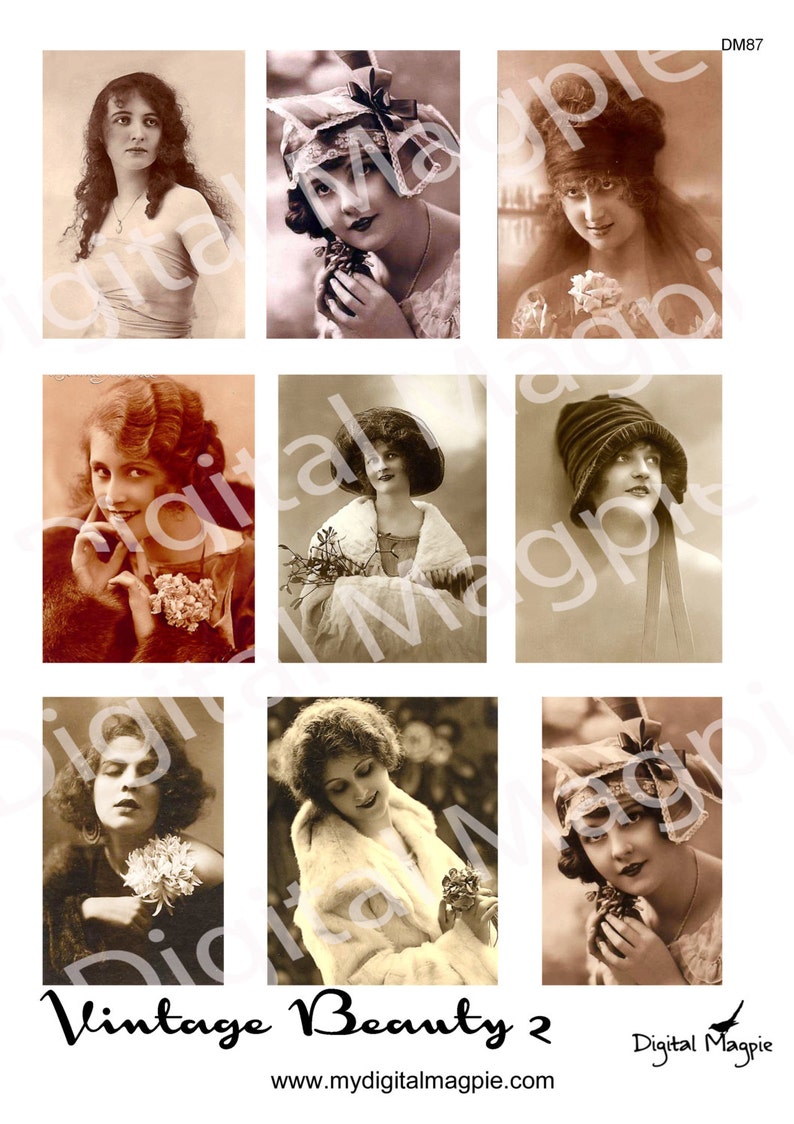 Vintage Ladies Printable Instant Digital Download Collage - Etsy
