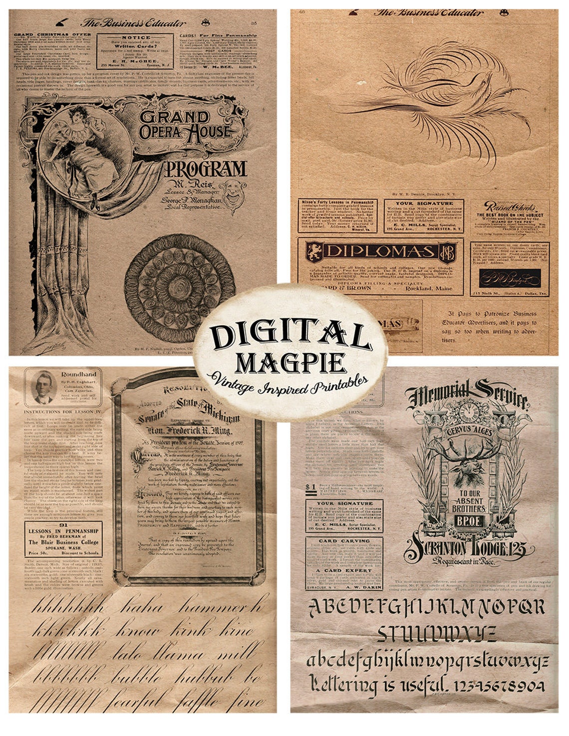 Victorian Vintage News Paper Digital Paper Pack Old Newspaper Printable ...