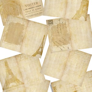 Paris Diy Printable Journal Pages Digital Paper Pack Grunge Shabby ...