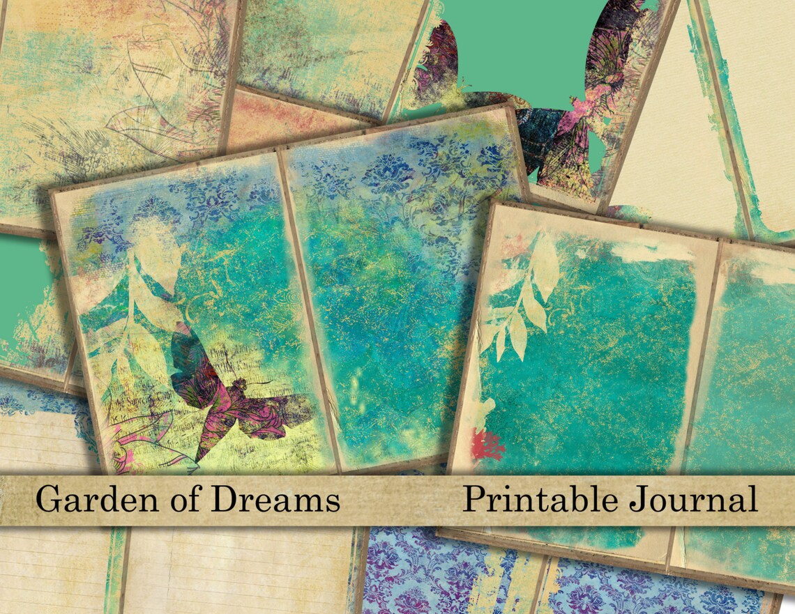 Printable Journal Pages Digital Paper Pack Shabby Collage - Etsy