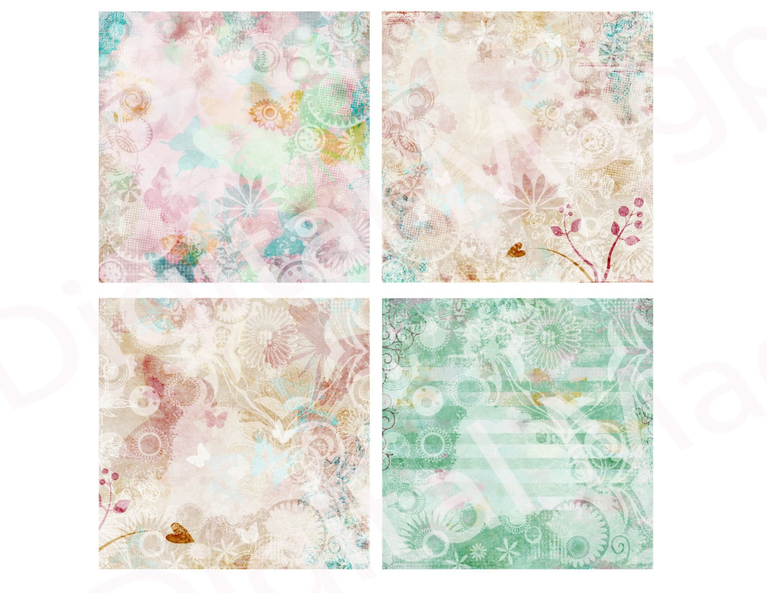 12 X 12 Digital Paper Pack Scrapbook Collage Sheet Butterflies - Etsy UK