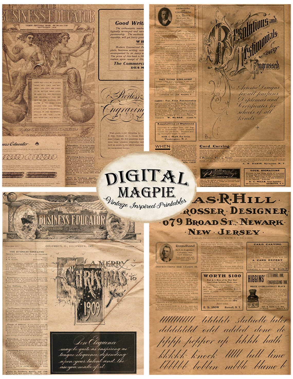 Victorian Vintage News Paper Digital Paper Pack Old Newspaper | Etsy