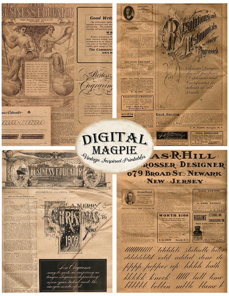 Victorian Vintage News Paper Digital Paper Pack Old Newspaper - Etsy