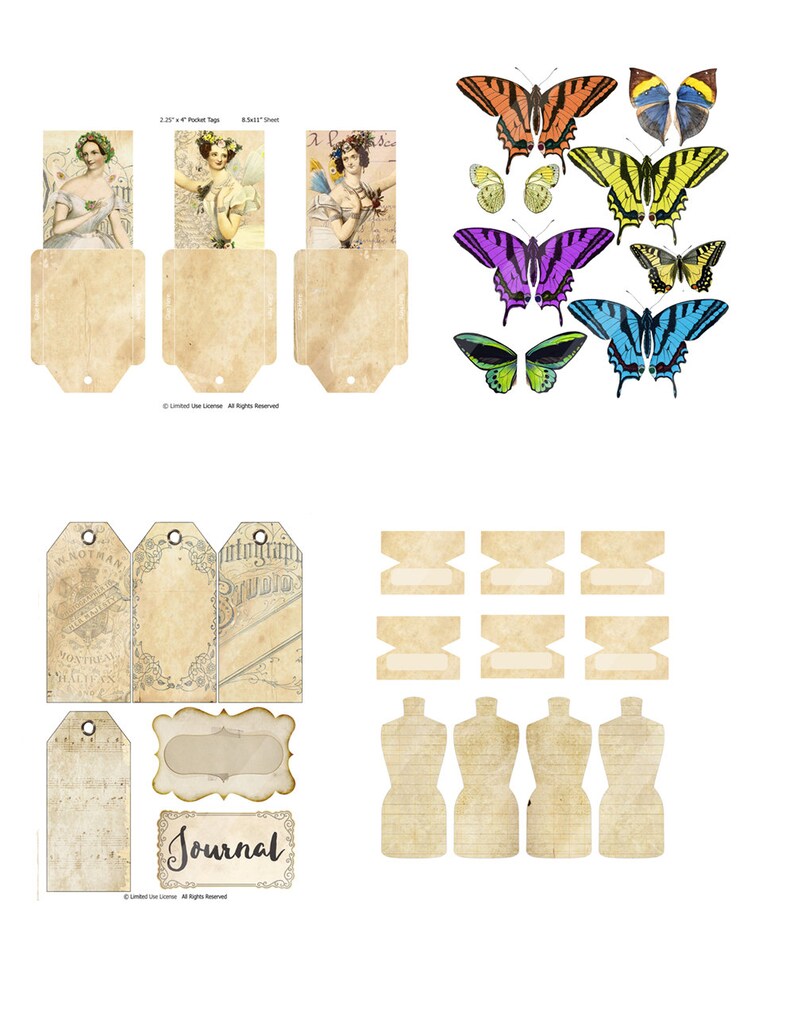 Printable Journal Kit Pages Vintage Victorian Diary Wings - Etsy UK
