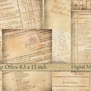 Antique Office Digital Paper Pack Vintage German Script Printable ...