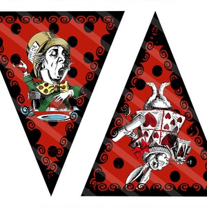Alice in Wonderland Printable Party Banner Collage Sheet Instant ...