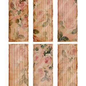 Printable Bookmark Digital Collage Sheet Instant Download Roses Grunge ...