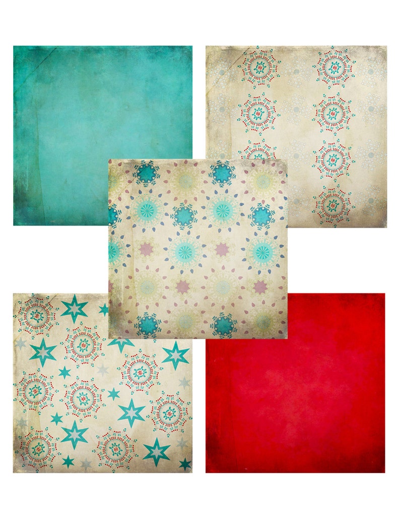 Vintage Christmas digital scrapbook paper pack 12 x 12 inch | Etsy