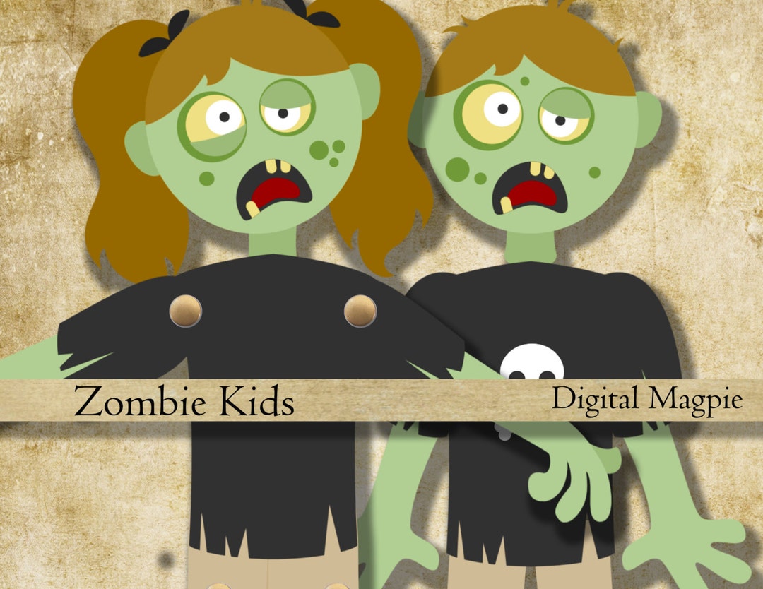 Halloween Paper Doll Printable Articulated Doll Zombie Kids Instand ...
