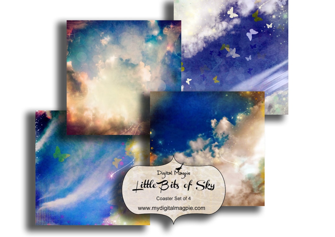 Printable Coasters Digital Collage Sheet Square Sky Images 4 X 4 Inch ...