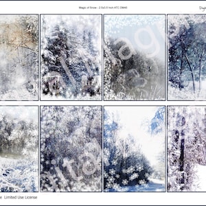 Magic of Snow Digital Collage Sheet Winter Backgrounds for Instant ...