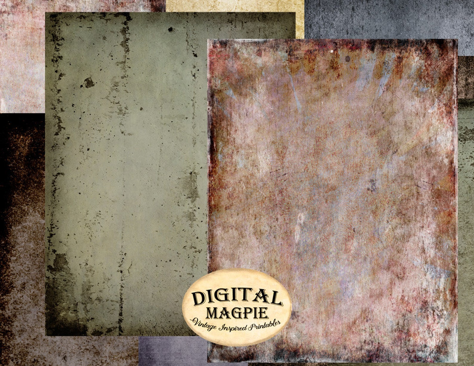 Grunge Digital Paper Pack Dark Textured Background Grungy - Etsy