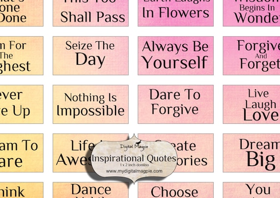 Domino Images Inspirational Words Quotes Digital Collage | Etsy