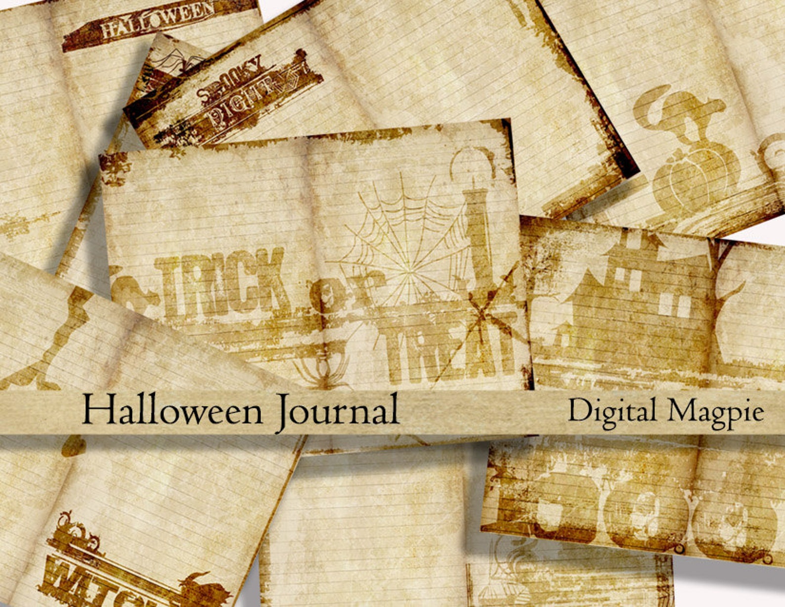 Halloween Printable Diy Journal Pages Digital Paper Pack | Etsy