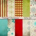 Vintage Christmas Digital Scrapbook Paper Pack 12 X 12 Inch Age Drungy ...