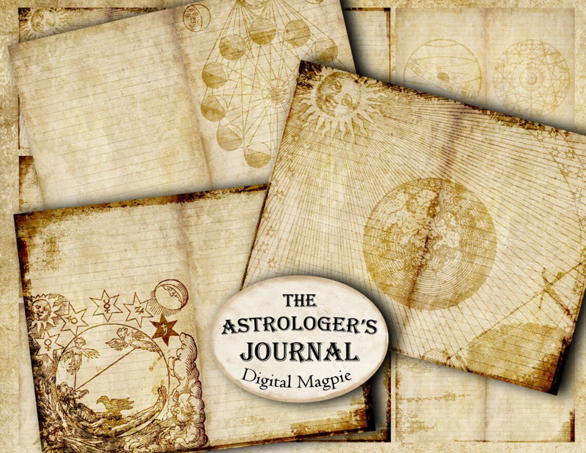 Printable Diy Journal Pages Vintage Astrology Digital Paper - Etsy