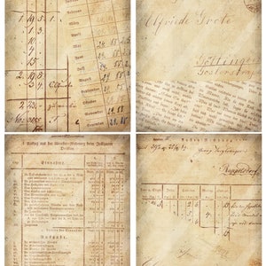 Antique Office Digital Paper Pack Vintage German Script Printable ...