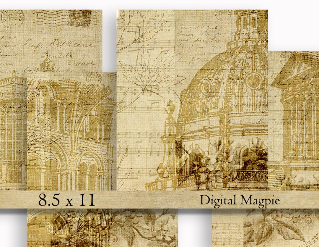 Antique Backgrounds Digital Paper Pack Printable Scrapbook Paper ...