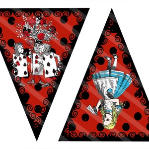 Alice in Wonderland Printable Party Banner Collage Sheet Instant ...