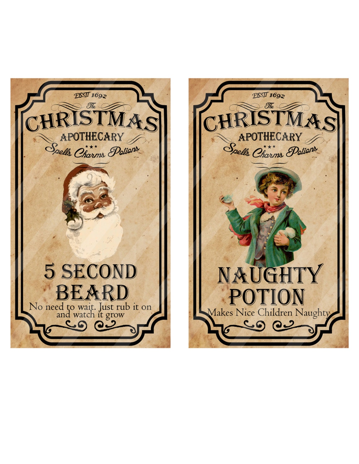 Christmas Potion Labels Apothecary Labels for Jars Bottles Tags and ...