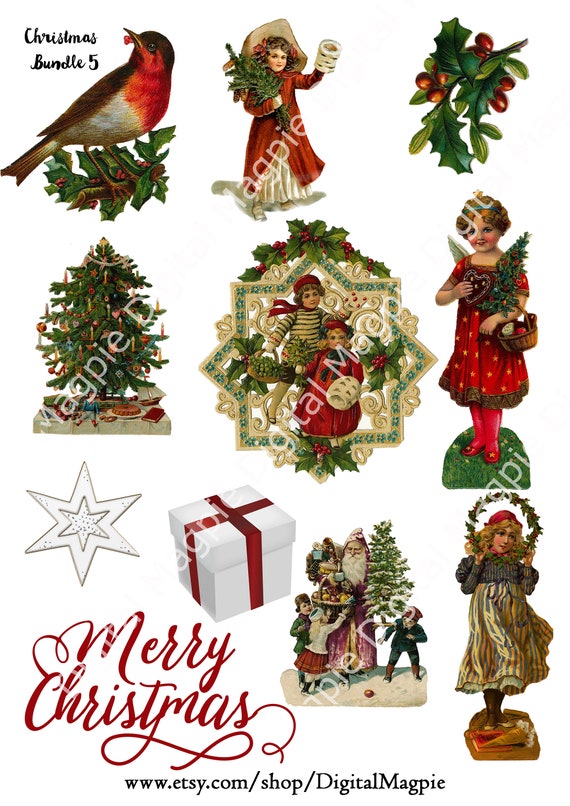 Vintage Merry Christmas Clip Art Free