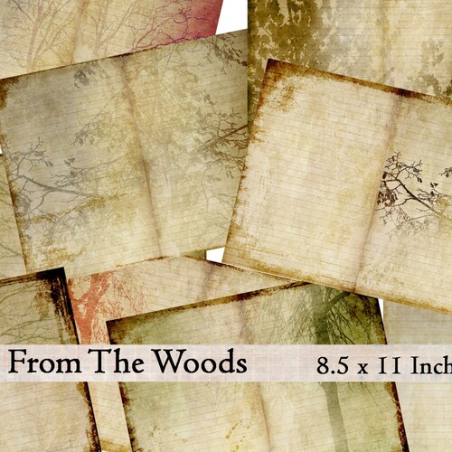 Trees DIY Printable Journal Pages Digital Paper Pack Grunge | Etsy