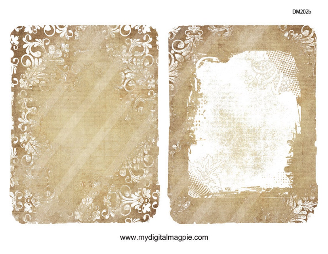 6 Shabby Chic Cards Backgrounds Digital Collage Sheet | Etsy