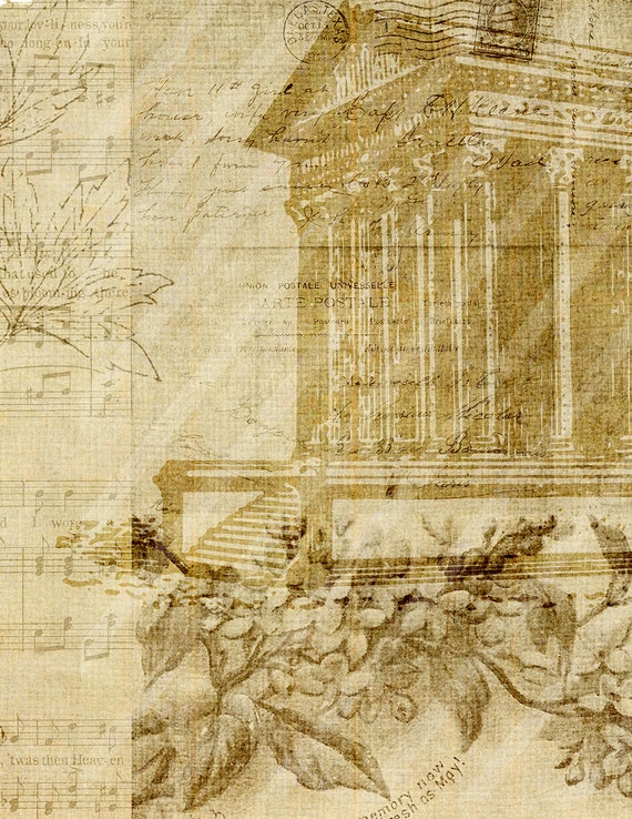 Vintage Scrapbook Printable Paper Digital Paper Pack Decorative Design ...