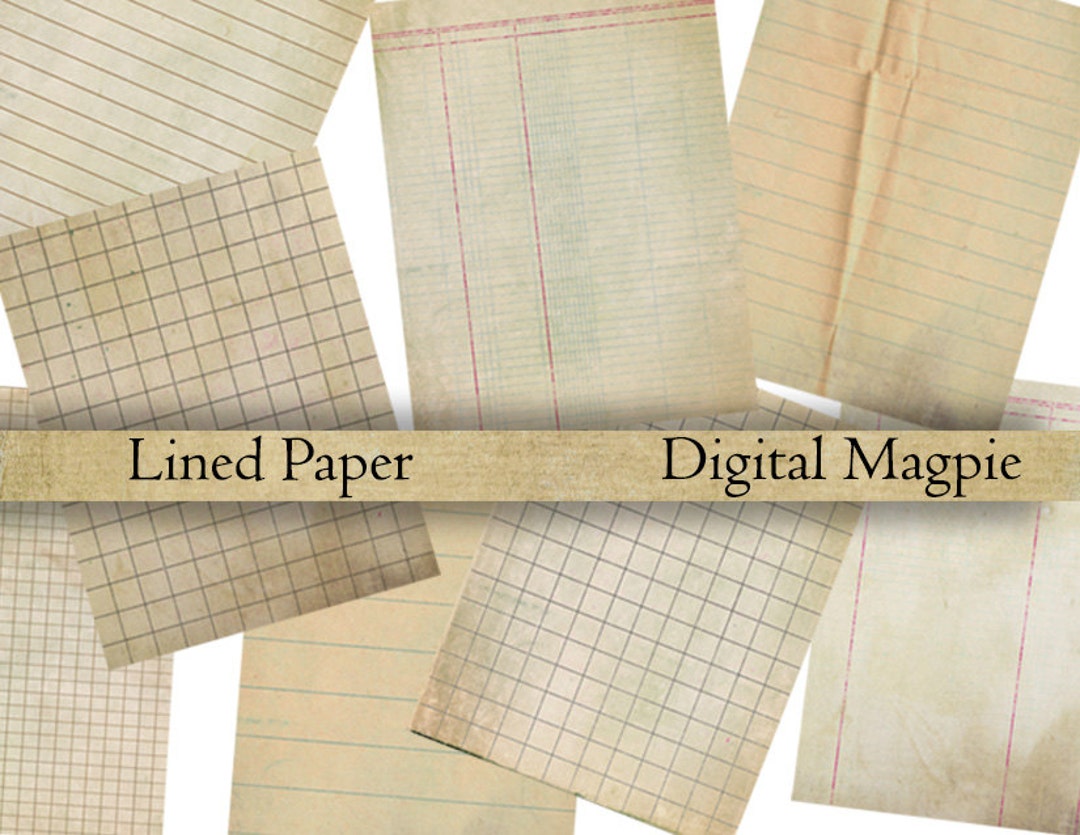 Lined Digital Paper Pack Printable Vintage Journal or Scrapbook 8.5 X ...