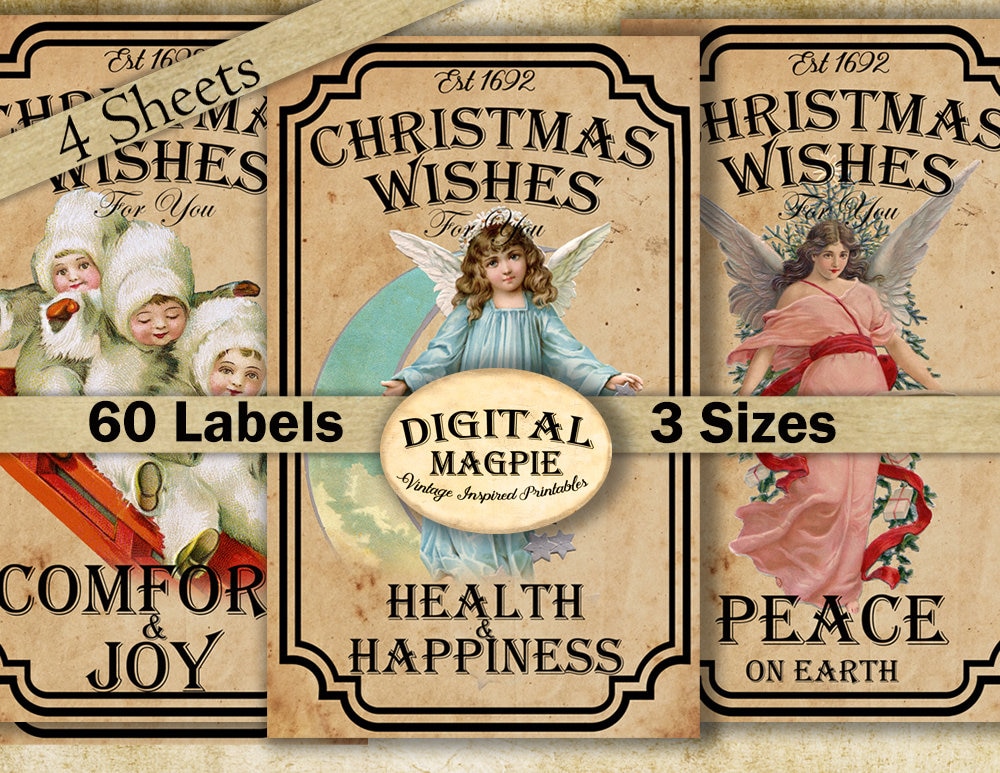 Christmas Potion Labels Apothecary Labels for Jars Bottles Gift Tags ...