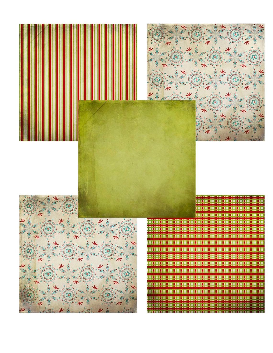 Vintage Christmas digital scrapbook paper pack 12 x 12 inch | Etsy