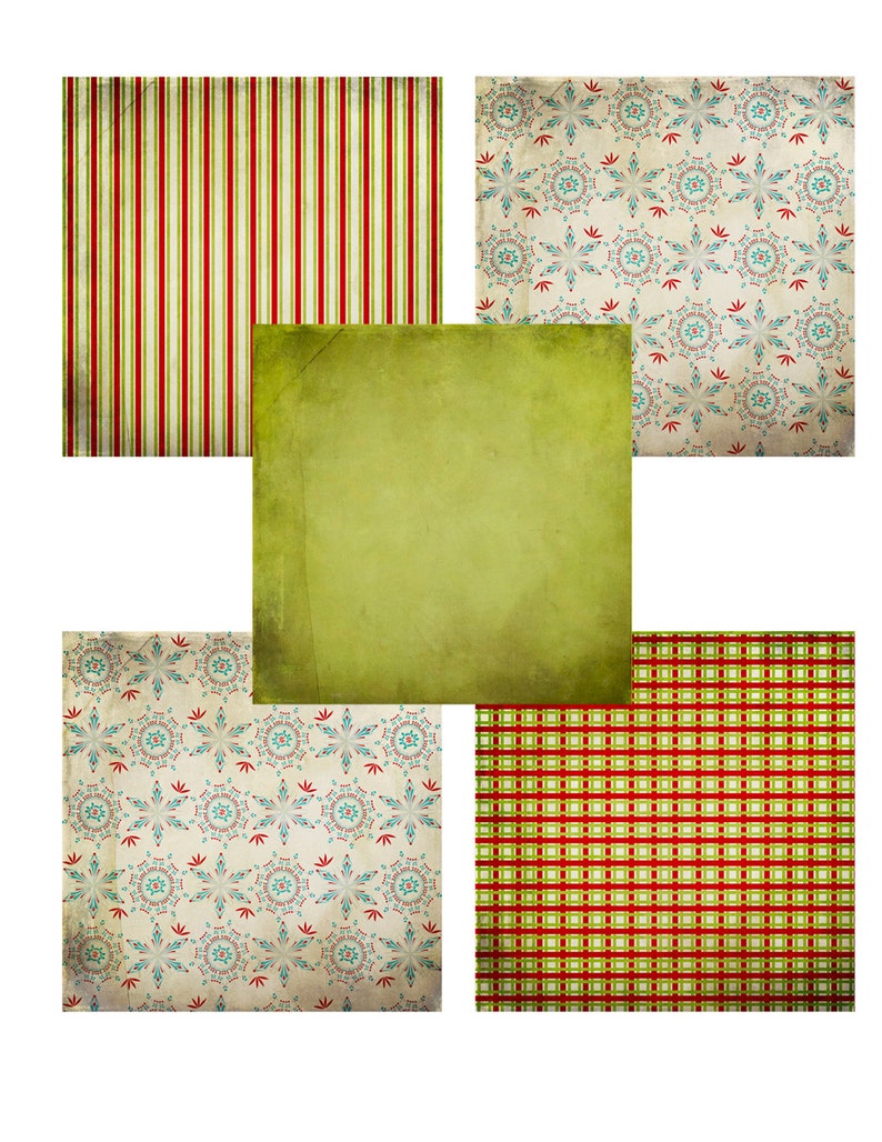 Vintage Christmas digital scrapbook paper pack 12 x 12 inch | Etsy