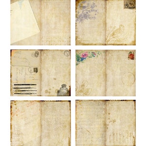 Printable DIY Journal Pages Vintage Letter Writing Digital Paper Pack ...