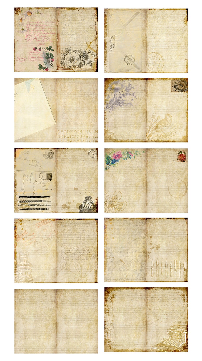 Printable DIY Journal Pages Vintage Letter Writing Digital - Etsy