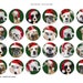 Digital Collage Sheet Christmas Dogs in Santa Hats 1.5 Inch Circles ...