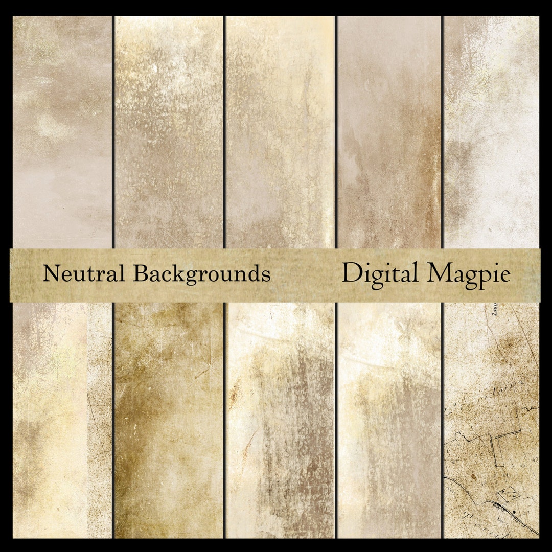 Digital Paper Pack Neutral Grunge Background Printable Digital Scapbook ...